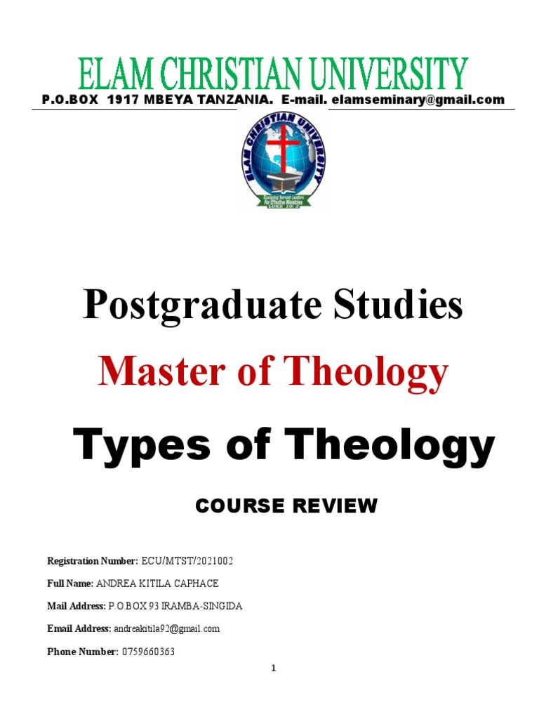 Types of Theology Exam Answers | PDF | Biblical Inerrancy | Protestantism
