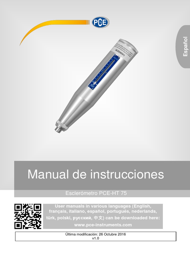 Manual Esclerometro Pce HT 75 v1 | PDF | Medición | Metrología