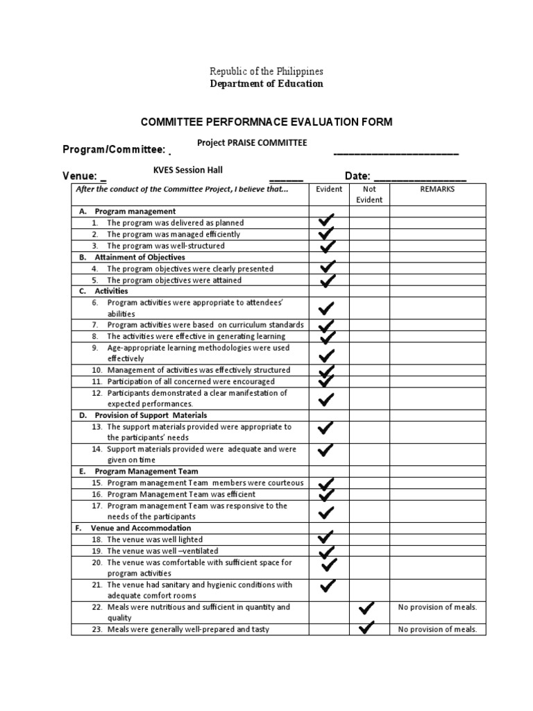 School Committee Performance Evaluation Form | PDF | Wellness | Medical
