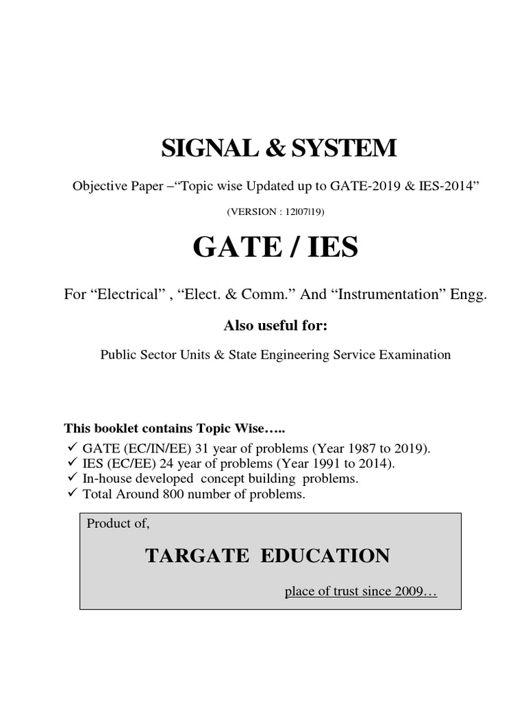 Signals and Systems Booklet (124 Pages) | PDF | Fourier Transform ...