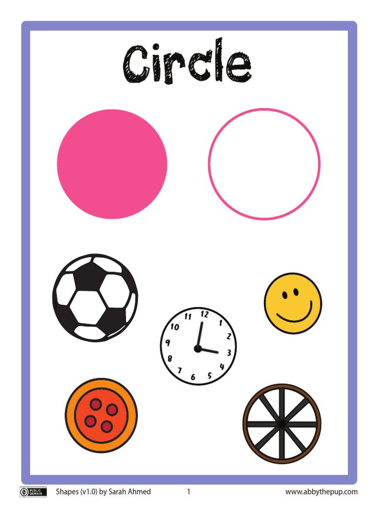 Circle: Shapes (v1.0) by Sarah Ahmed 1 | PDF | Shape | Color