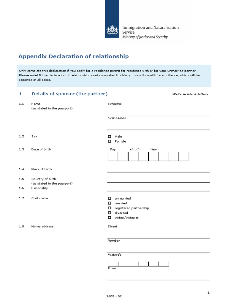 Declaration of Relationship | PDF | Civil Union | Human Rights