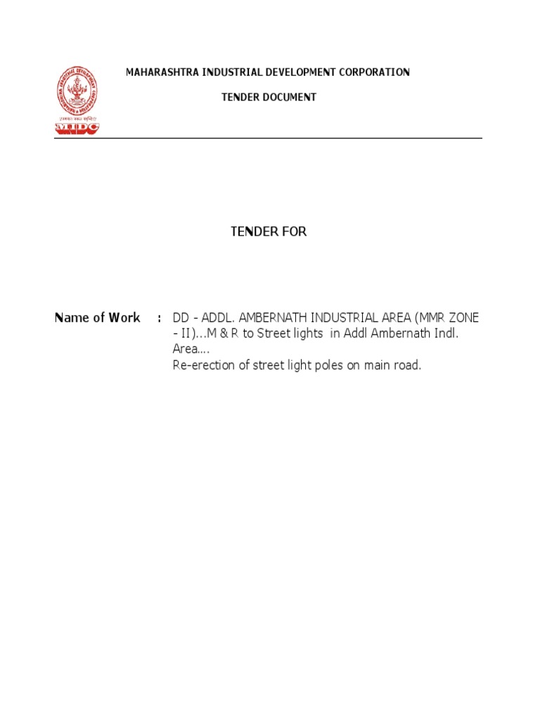 Midc Tender | PDF | Receipt | Legal Liability