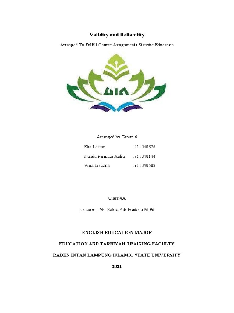 Validity and Reability | PDF | Validity (Statistics) | Correlation And Dependence
