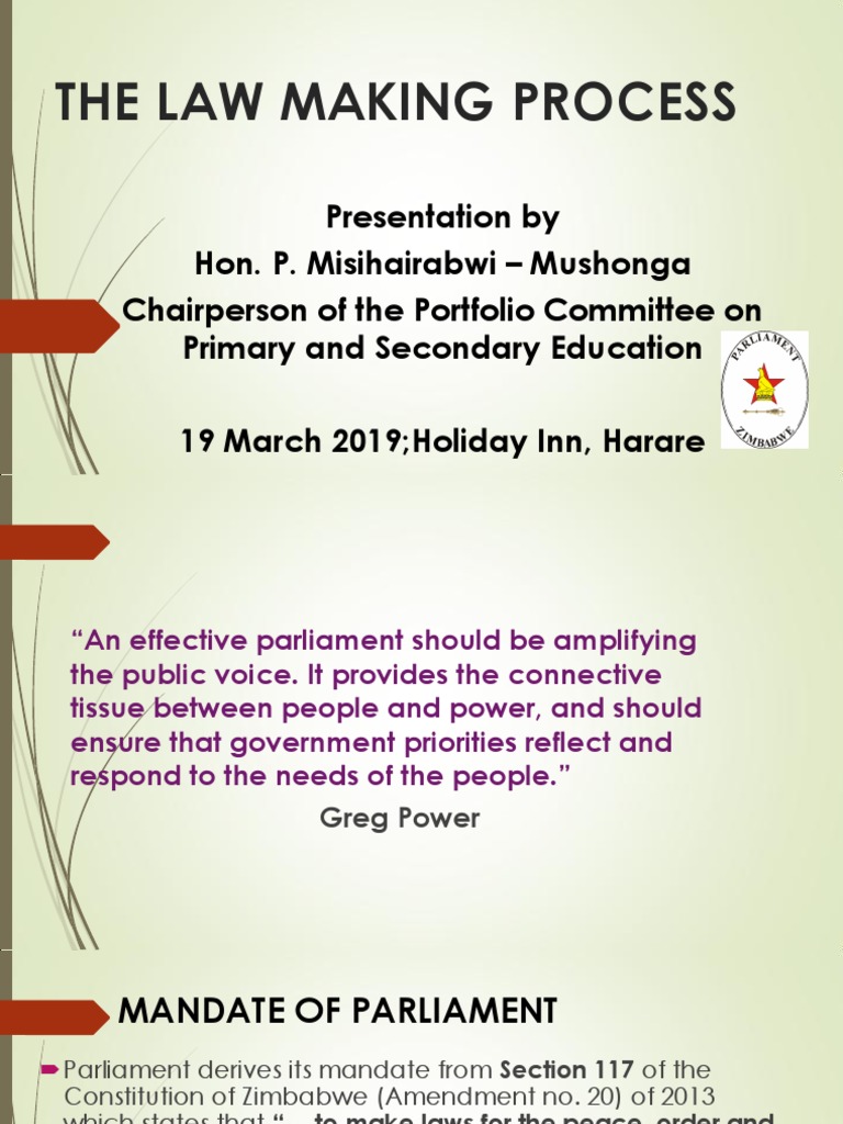 Law Making Process | Download Free PDF | Bill (Law) | Constitutional ...