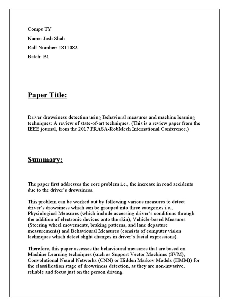 Summary of IEEE Review Paper 2017 | PDF