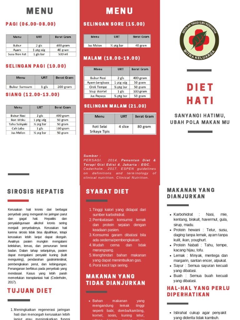 Leaflet Diet Hati New | PDF | Memasak, Makanan, & Anggur | Kesehatan ...