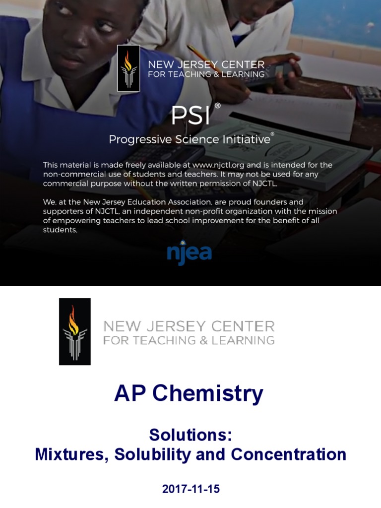 AP Chemistry: Mixtures and Solubility | PDF | Solution | Solubility