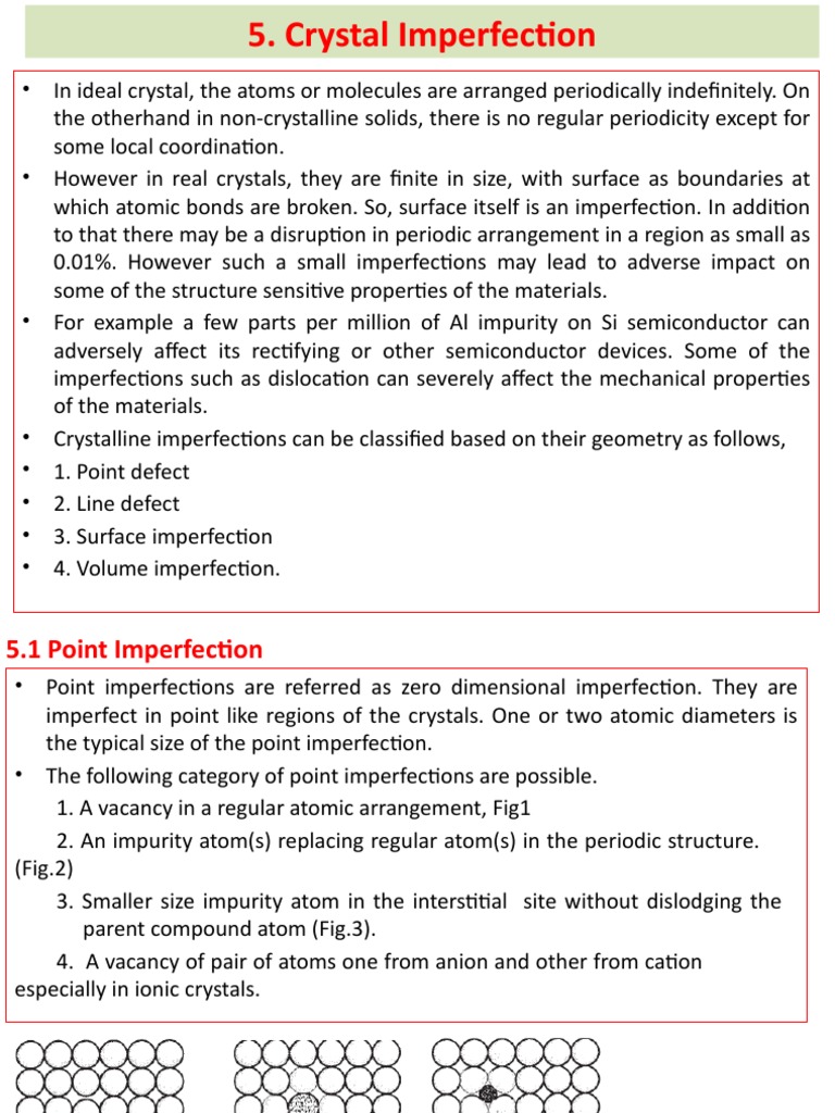 Lecture-7-Crystal Imperfection | PDF | Dislocation | Crystallographic Defect