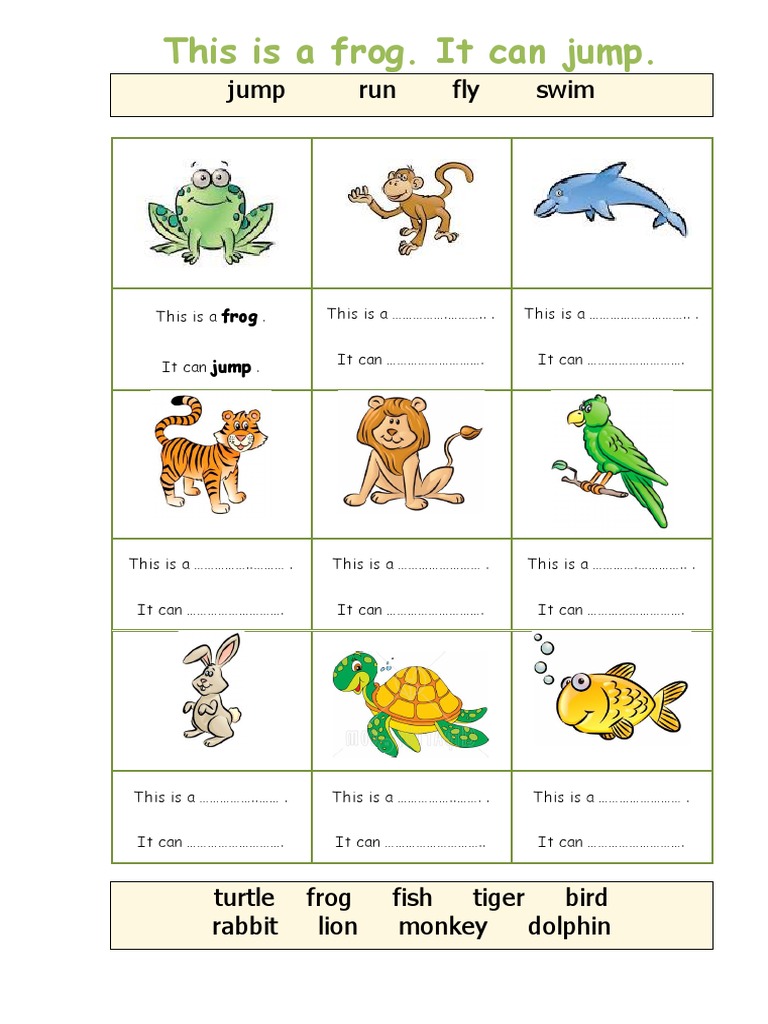 This Is A Frog. It Can Jump.: Jump Run Fly Swim | PDF