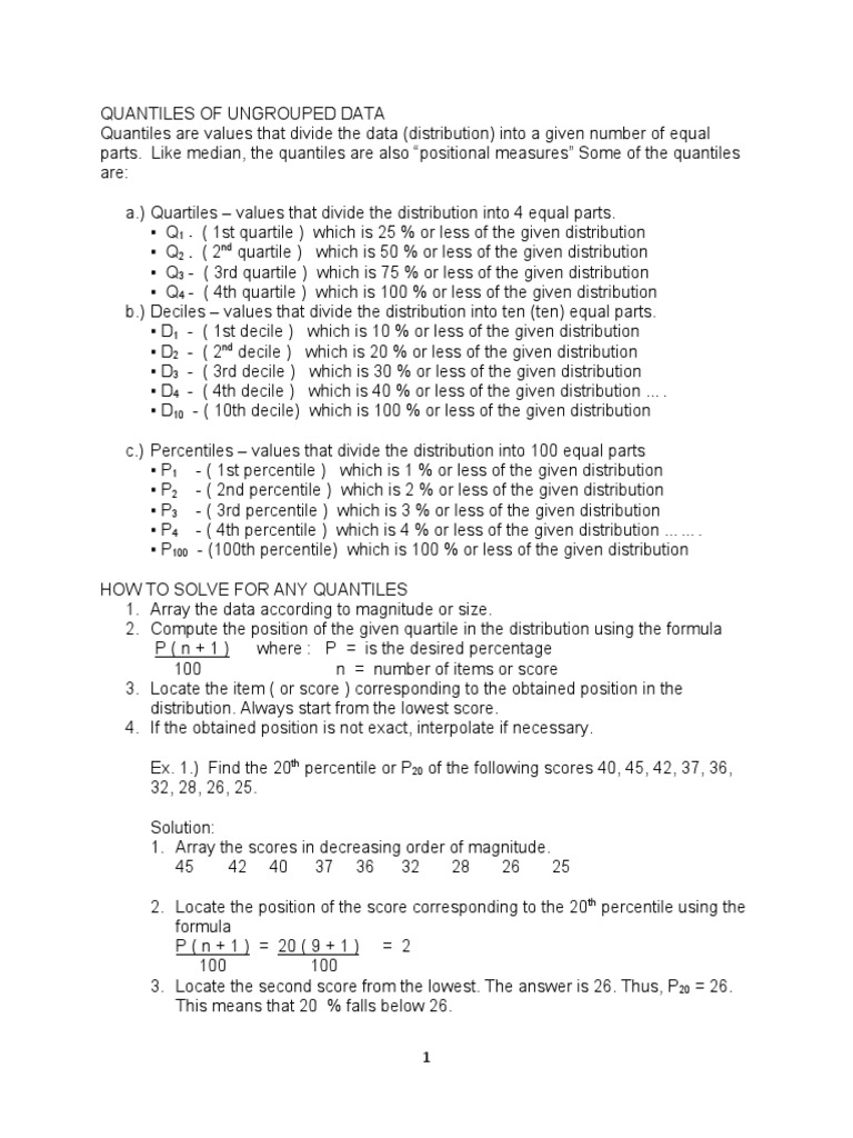Measures of Central Tendency Grouped Data | PDF | Mean | Quantile