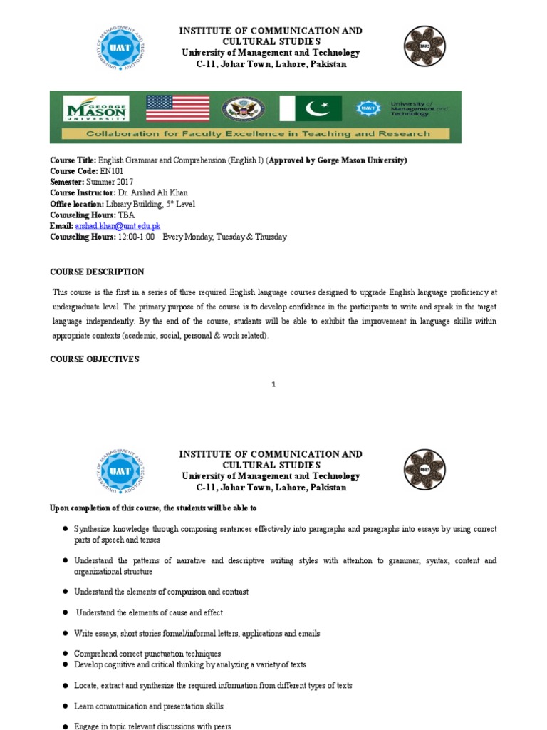 English 1 Course Outline | Download Free PDF | Cognition | Learning