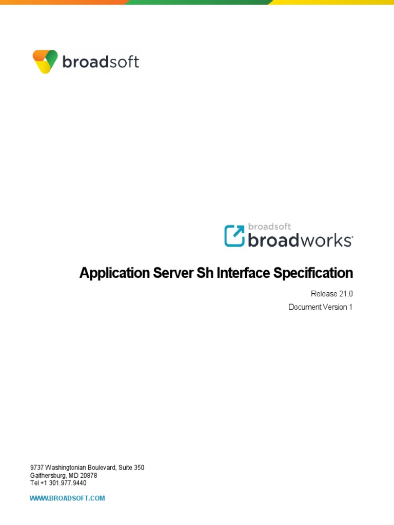 Application Server SH Interface Specification: Release 21.0 Document Version 1 | Descargar ...