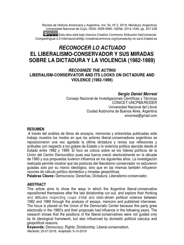 Sergio Morresi El Liberalismo Conservador | PDF | Democracia | Ideologías políticas