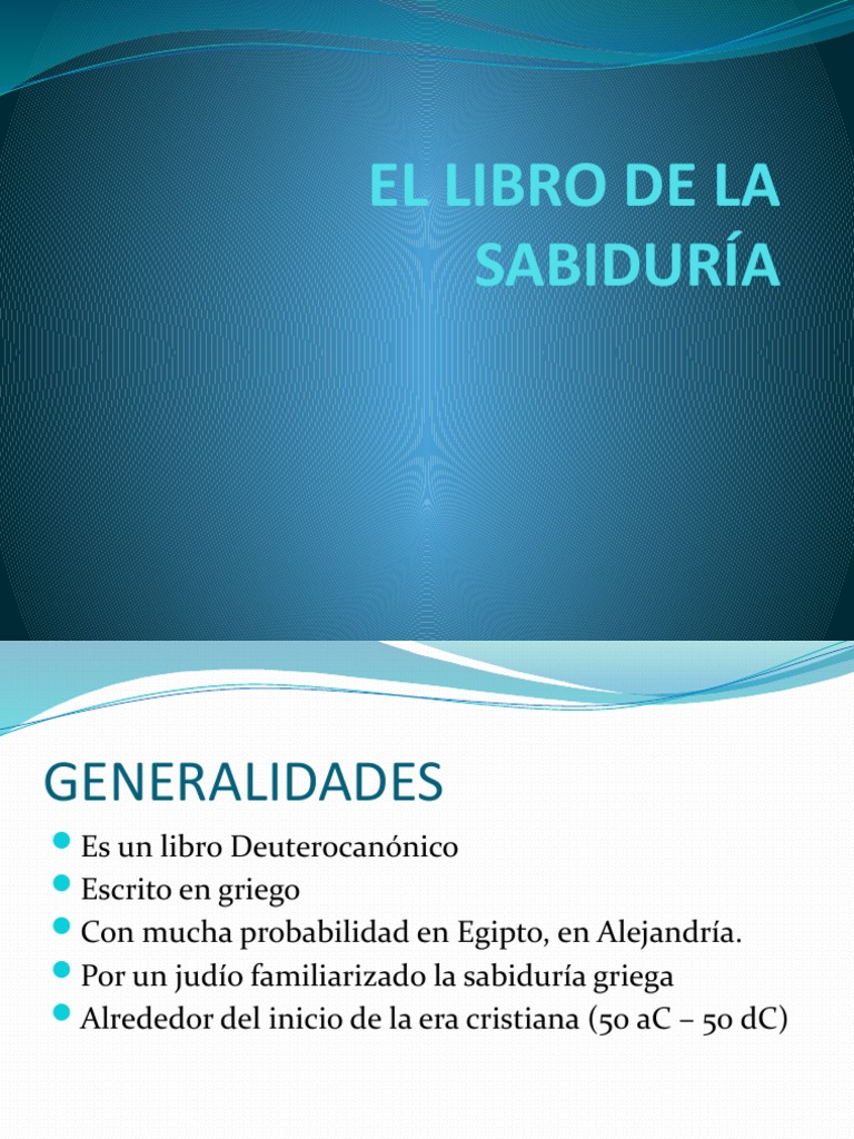 El Libro de La Sabiduría - I, Ii, Iii | PDF | Libros del Antiguo ...