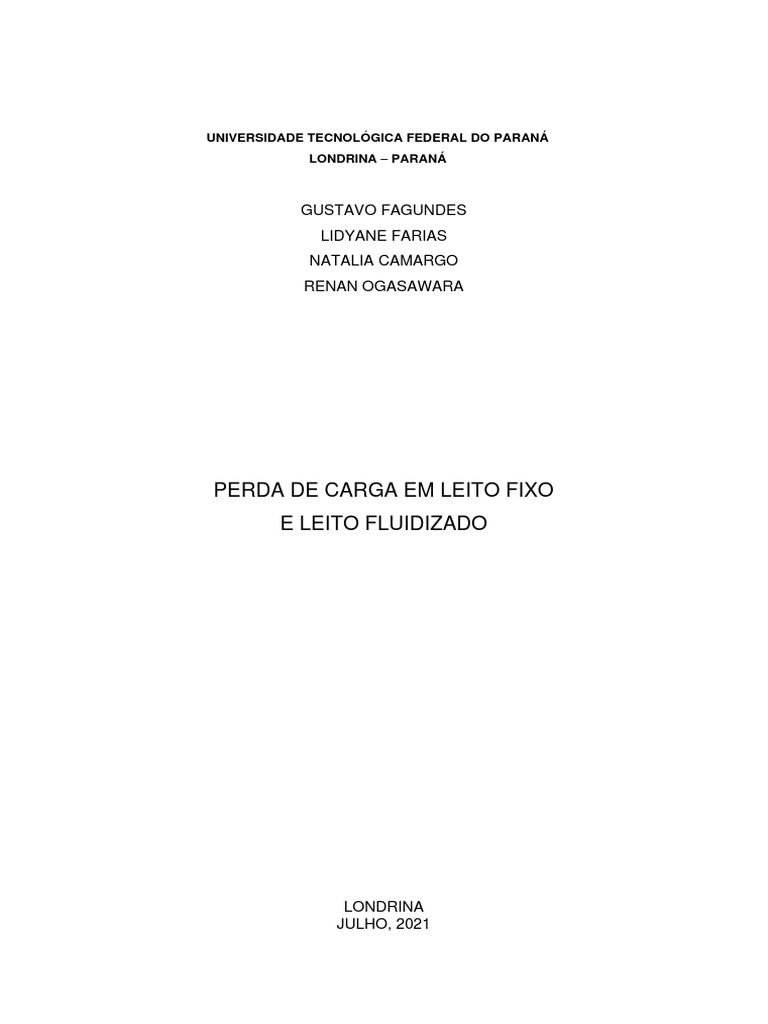 Leito Fixo e Fluidizado PDF | PDF | Transferência de calor | Adsorção