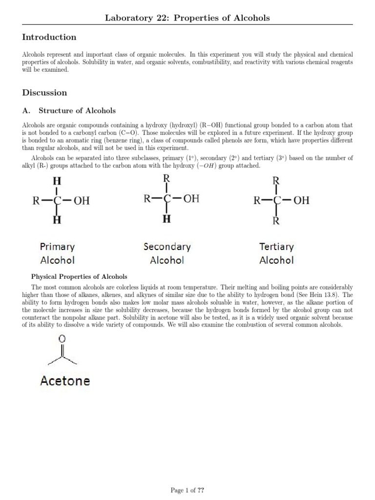 Alcohols: Properties and Reactions | PDF | Alcohol | Alkane