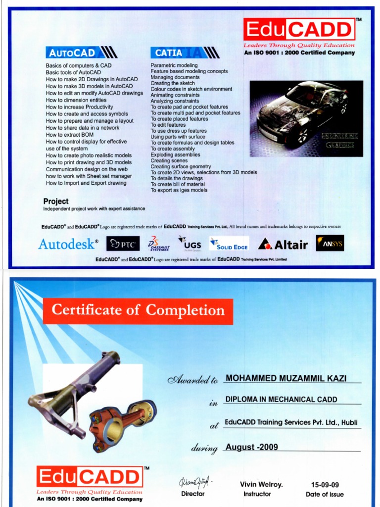 EduCADD Certificate | PDF