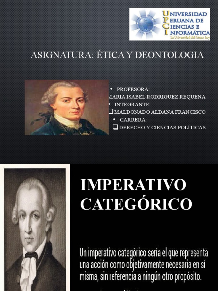 IMPERATIVO CATEGORICO Immanuel Kant | PDF | Immanuel Kant | Razón