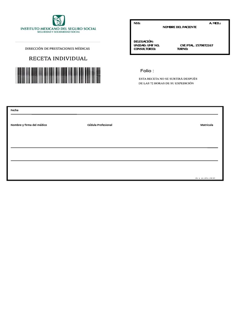 Receta-IMSS Editable | PDF