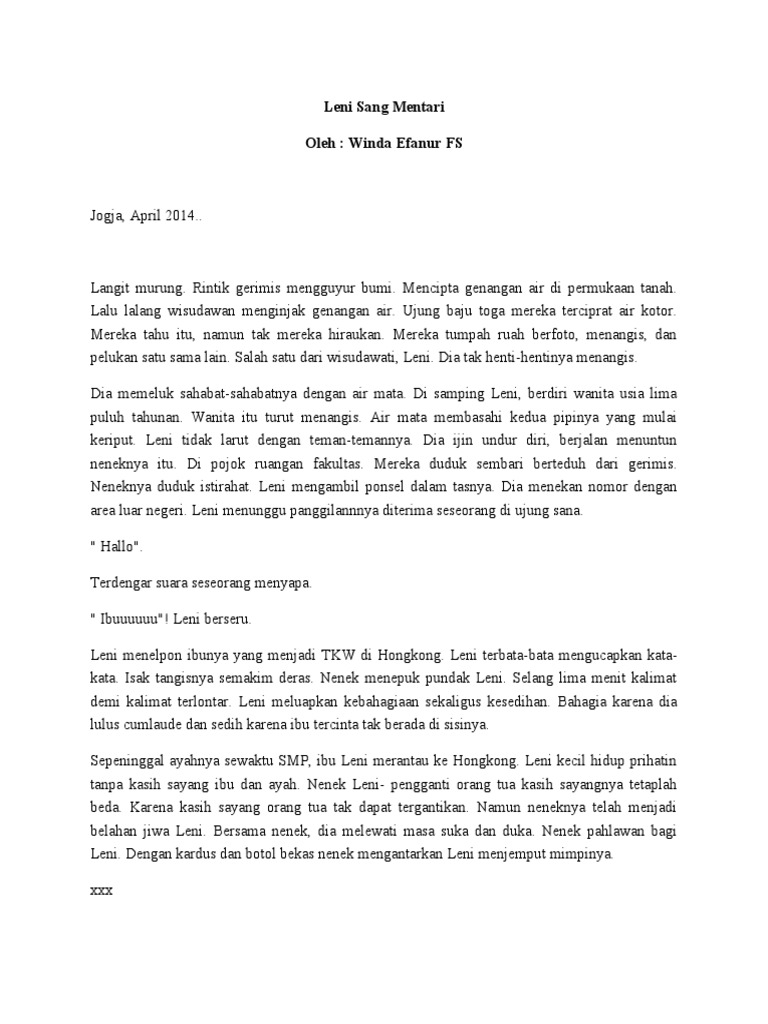 Cerpen-Winda Efanur FS-Leni Sang Mentari | PDF