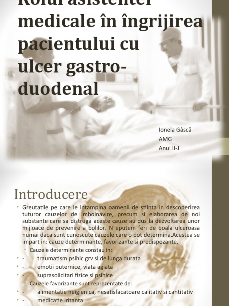 Rolul Asistentei Medicale in Ingrijirea Pacientului Cu Ulcer Gastric | PDF