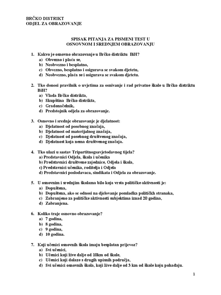 2016-11-11-Pitanja Za Pismeni Test Prilikom Zaposljavanja U obrazovanju ...