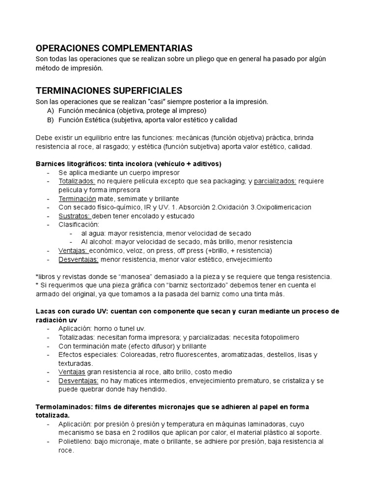 DCV-Tecno2-06-Operaciones Complementarias | PDF | Impresora (Computación) | Materiales