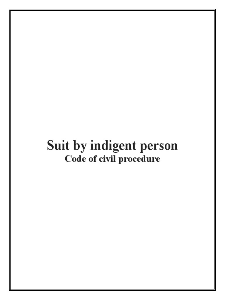 Indigent Person Suit Guidelines | PDF | Lawsuit | Public Law