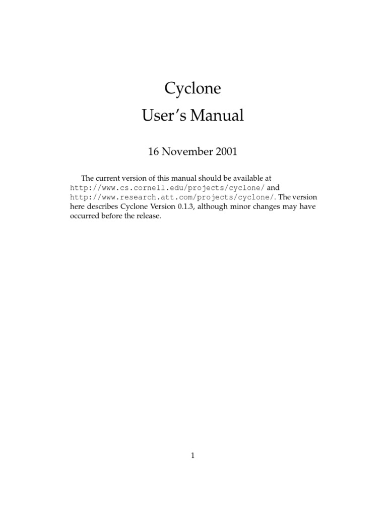 Cyclone Users Manual Version 0 1 3 | PDF | Pointer (Computer ...