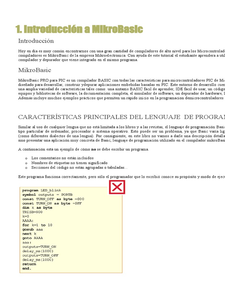 Curso Mikrobasic | PDF | Estructura de datos de matriz | Básico