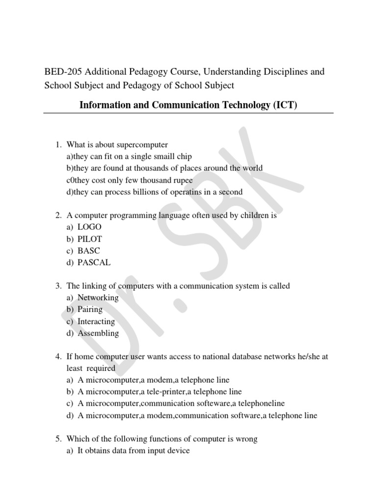 205 Ict Pdf Microcomputers Input Output