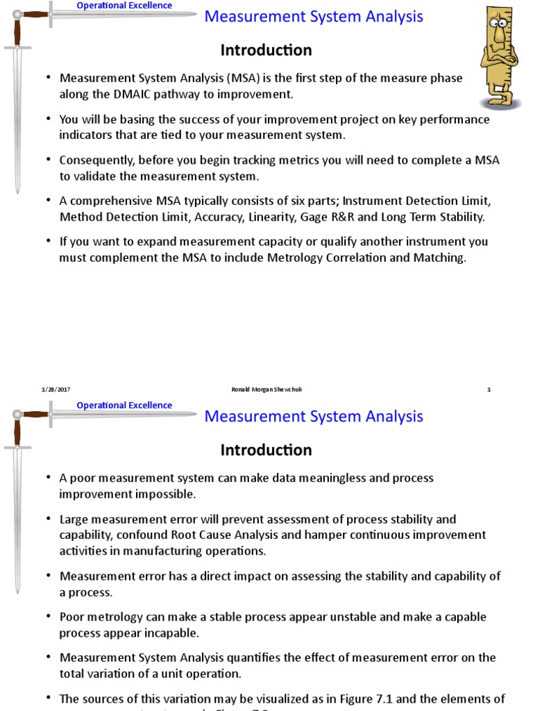 Measurement System Analysis Overview | PDF | Detection Limit | Accuracy ...