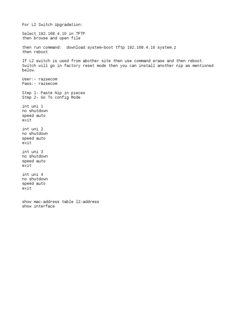 Raisecom Switch | PDF
