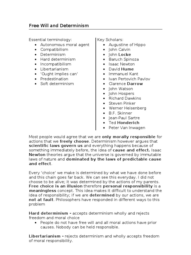 Free Will and Determinism | PDF | Free Will | Determinism