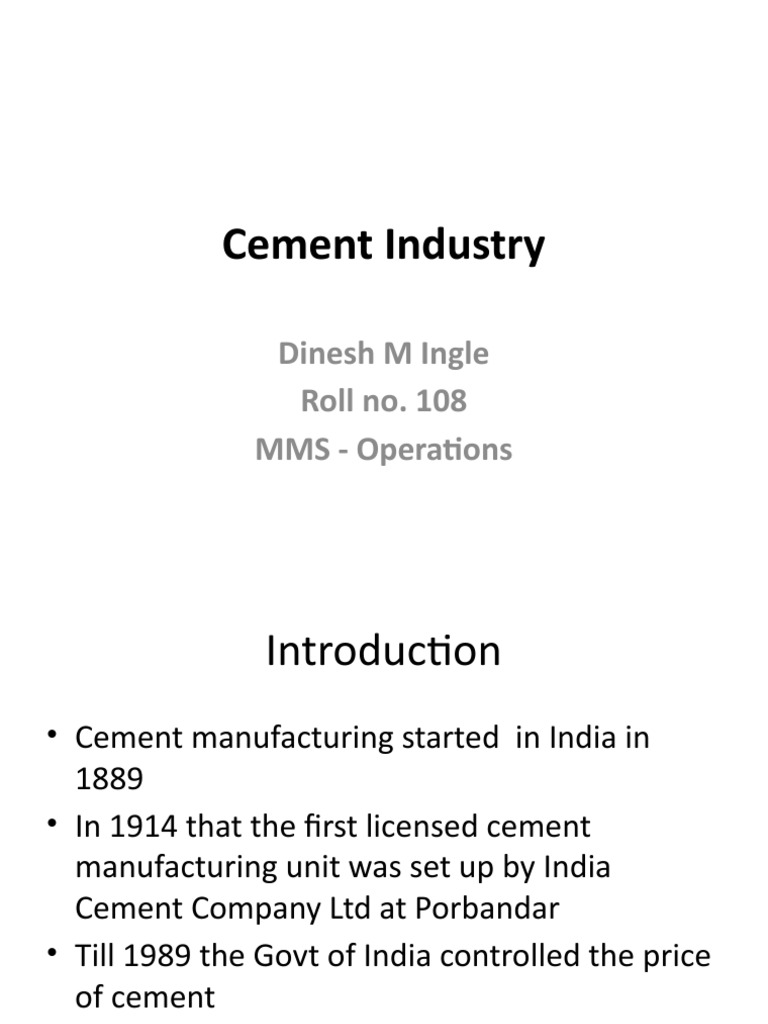 108 Cement Industry Presentation | PDF | Turnover (Employment) | Cement