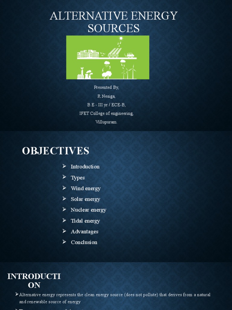Overview of Alternative Energy Sources | PDF | Technology & Engineering