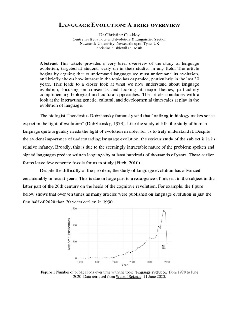 Understanding the Evolution of Human Language: A Brief Overview of ...