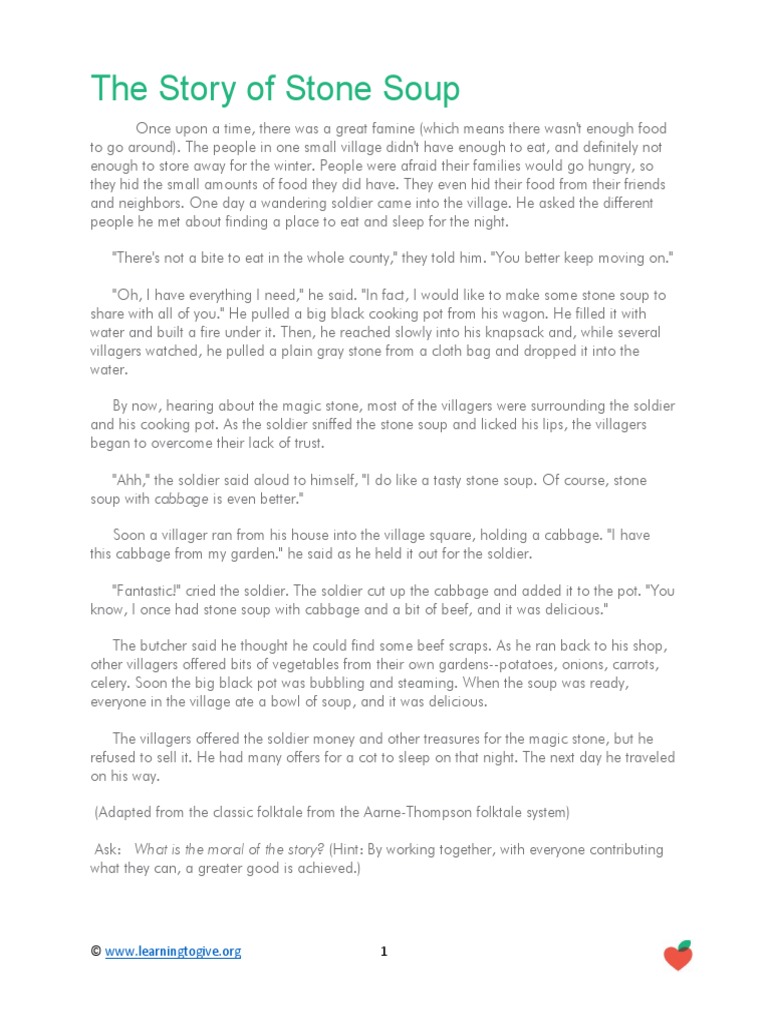 Story Stone Soup | PDF | Foods