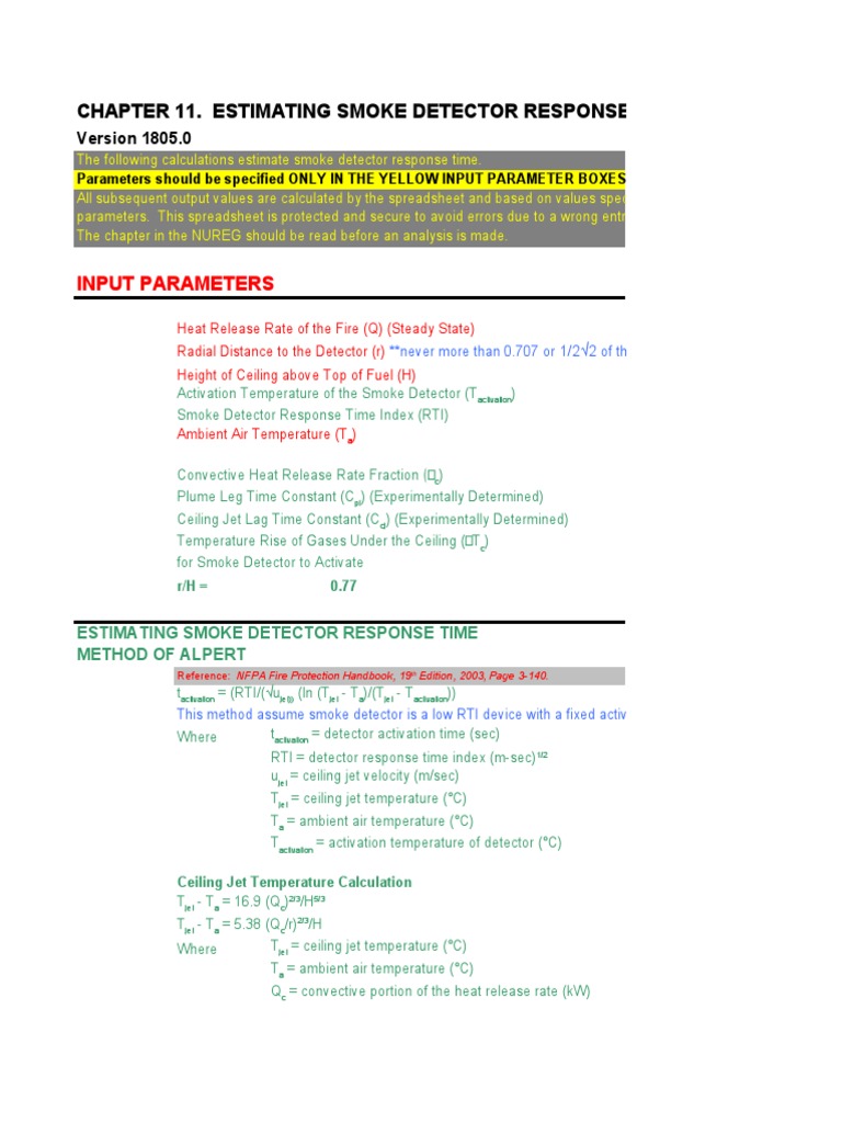 Chapter 11. Estimating Smoke Detector Response Time: Input Parameters ...
