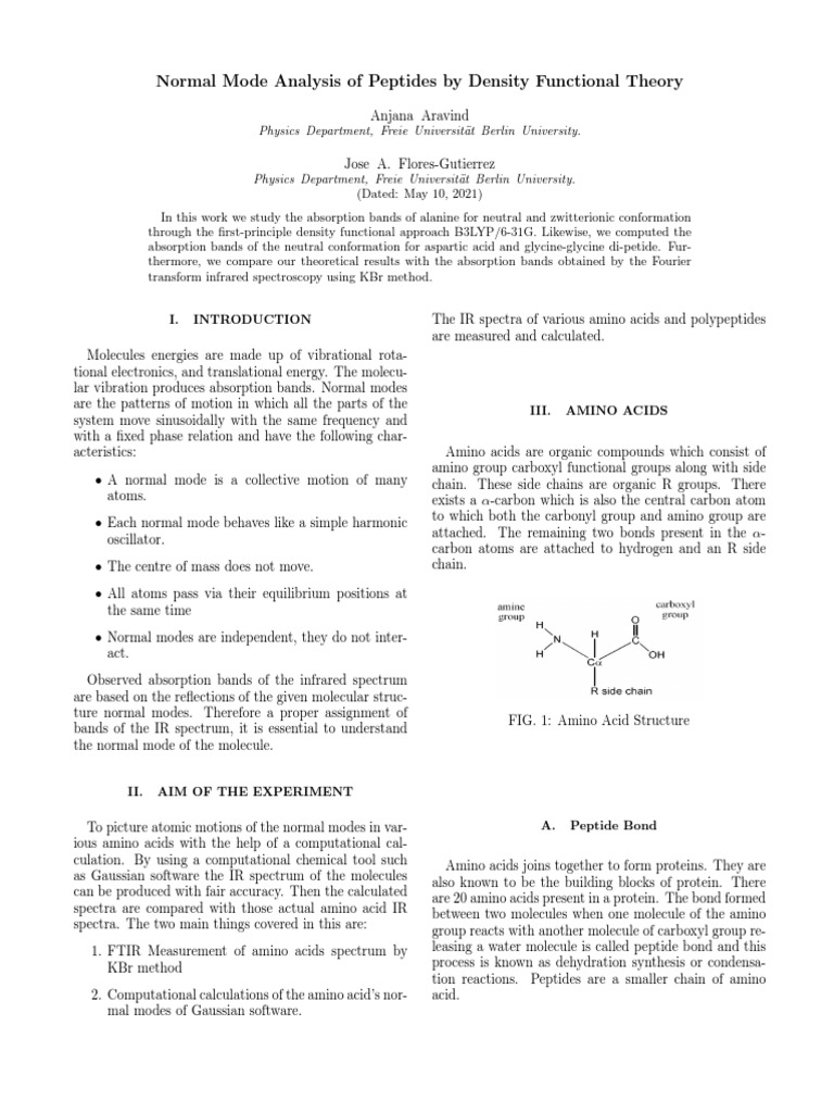 DFT Report | PDF | Amino Acid | Infrared Spectroscopy