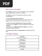 CAE Report Writing Guide | PDF | Teachers | Mentorship