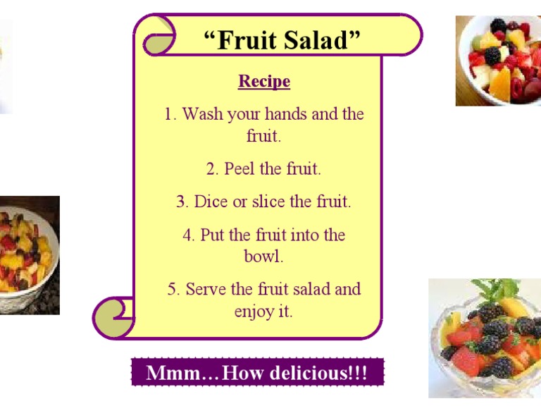 Fruit Salad Recipe Classroom Posters CLT Communicative Language Teach ...