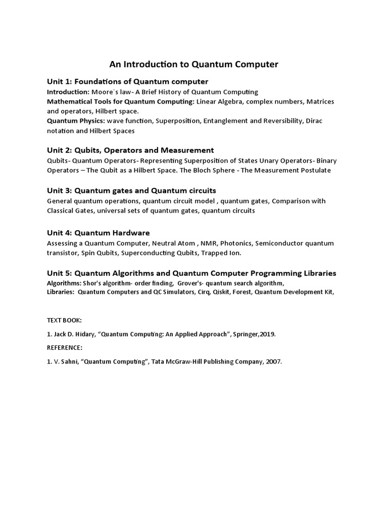 An Introduction To Quantum Computer | PDF