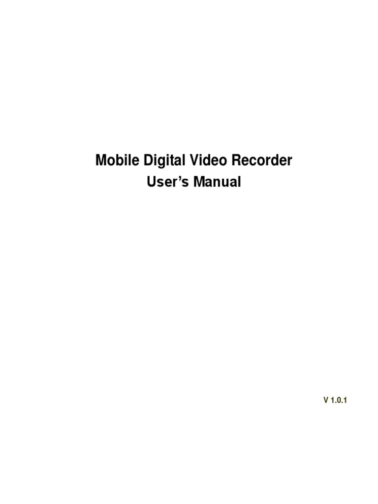 Mobile DVR Series Users Manual V1 - 0 - 1 | PDF | Usb | Port (Computer ...