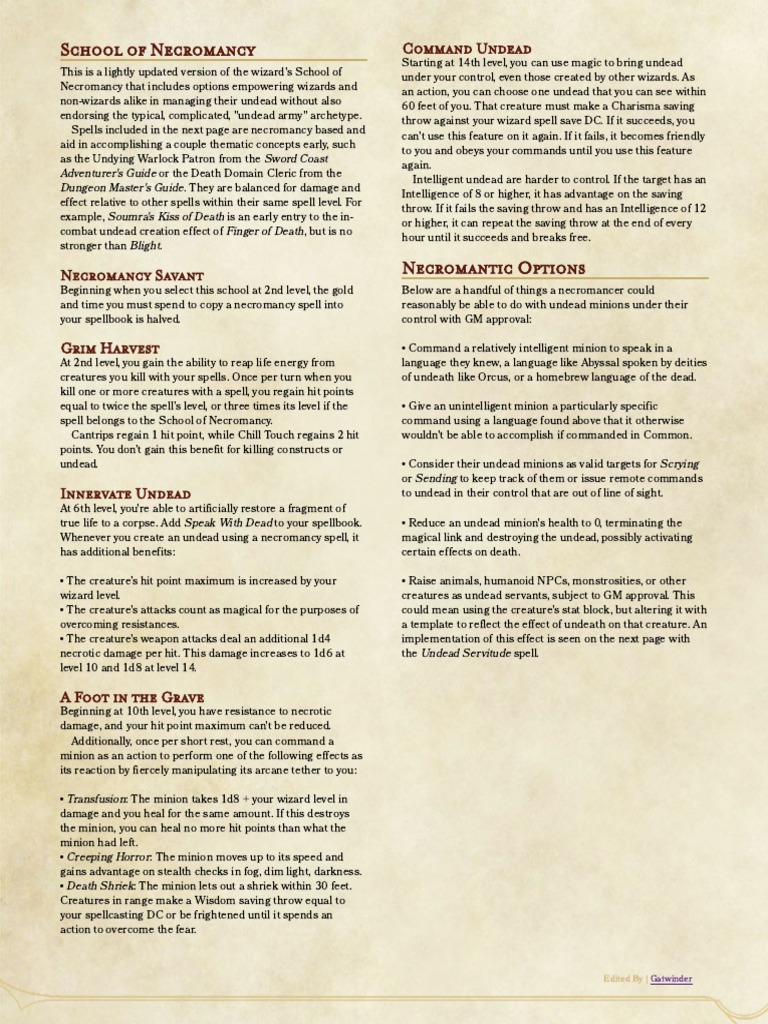 School of Necromancy: Command Undead | PDF | Leisure | Nature
