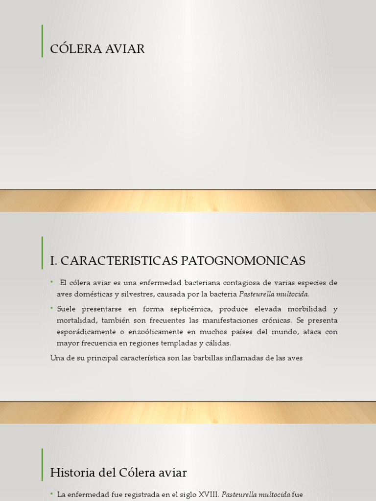 Colera Aviar | PDF | Salud pública | Medicina CLINICA