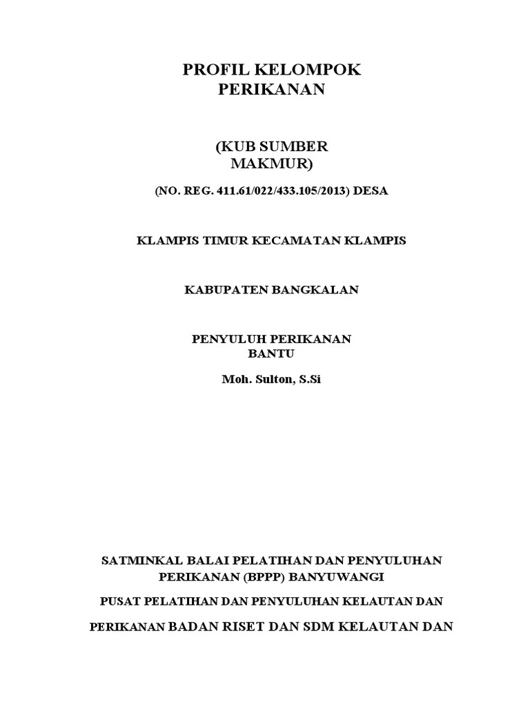Profil KUB Sumber Makmur Klampis | PDF