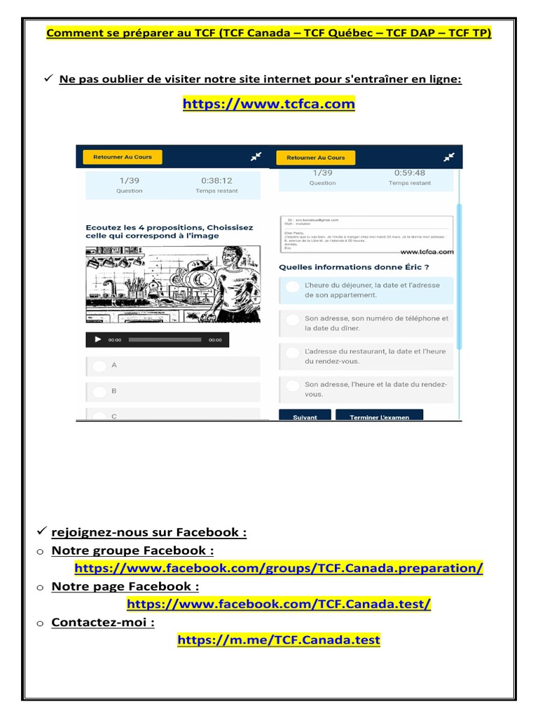 ABC TCF Corrigés | PDF | Facebook | Business