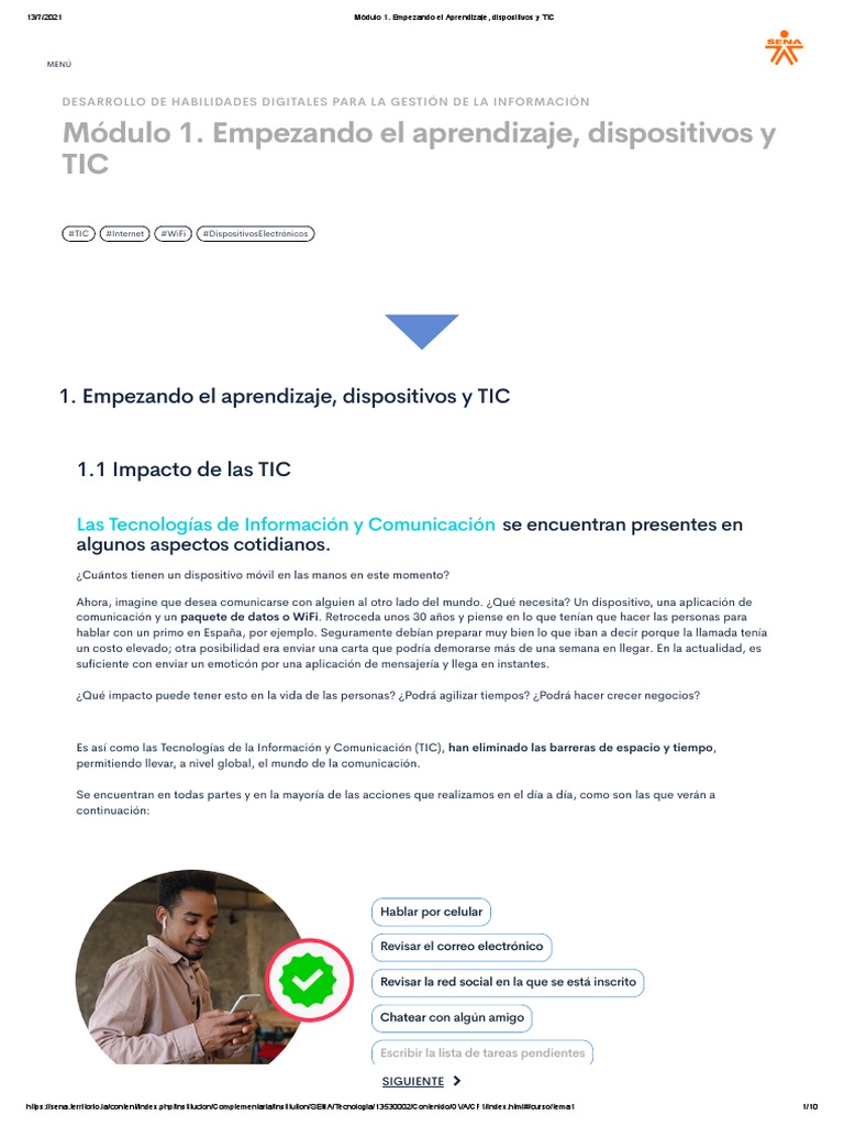Módulo 1. Empezando El Aprendizaje, Dispositivos y TIC | PDF ...